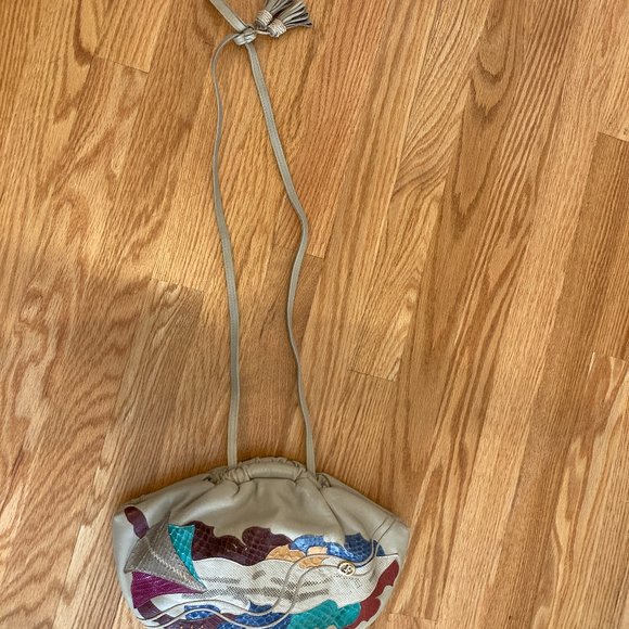 Bags | Vintage 7s Italian Leather Appliqud Snake Skin Purse Carlo Fiori | Poshmark